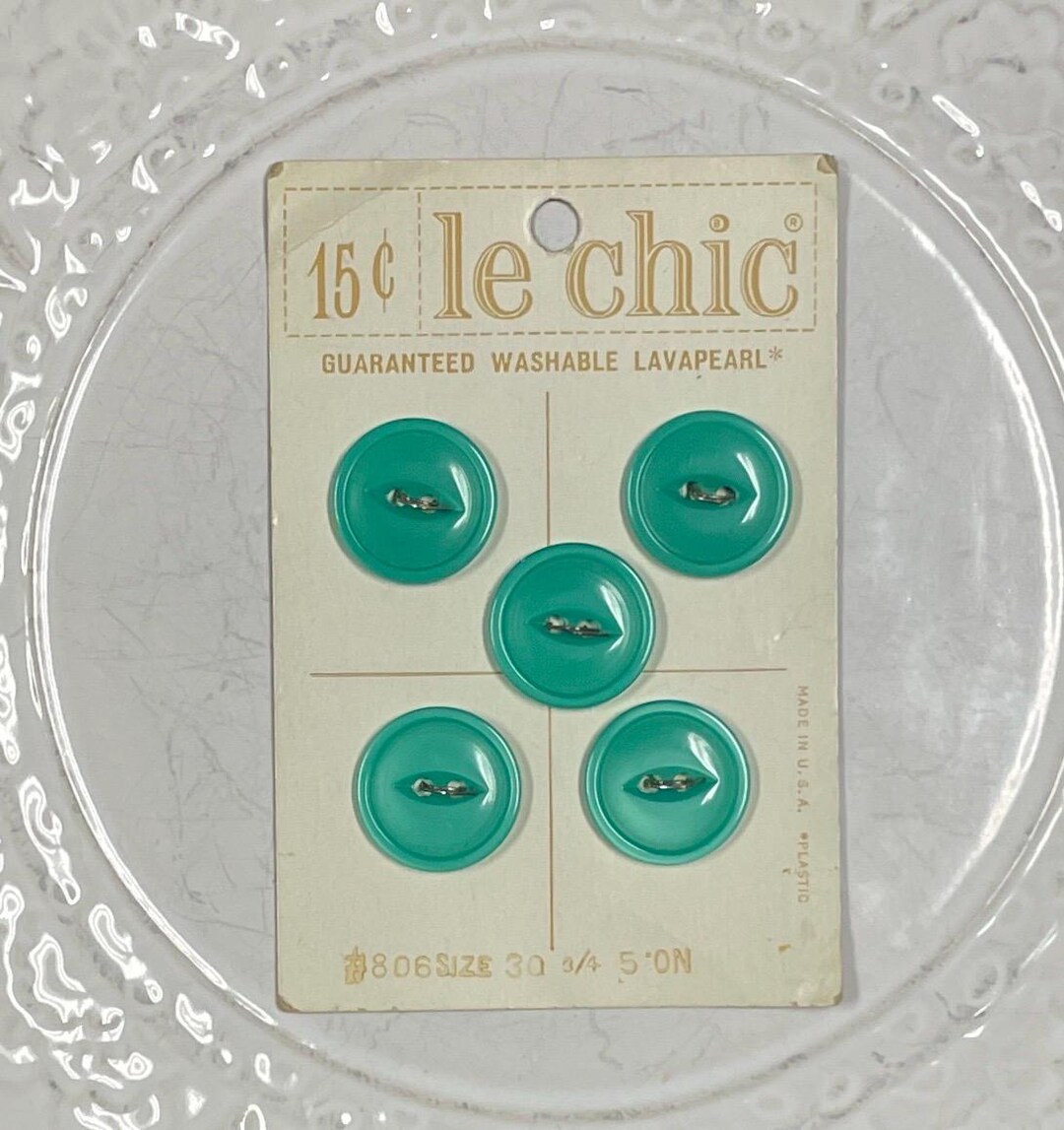 Vintage Green Buttons, Le Chic - Etsy