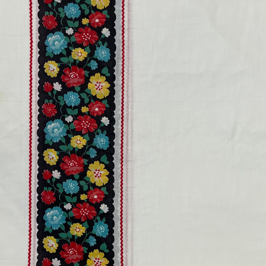 Vintage Floral Print Cotton Fabric, Border Print - Etsy