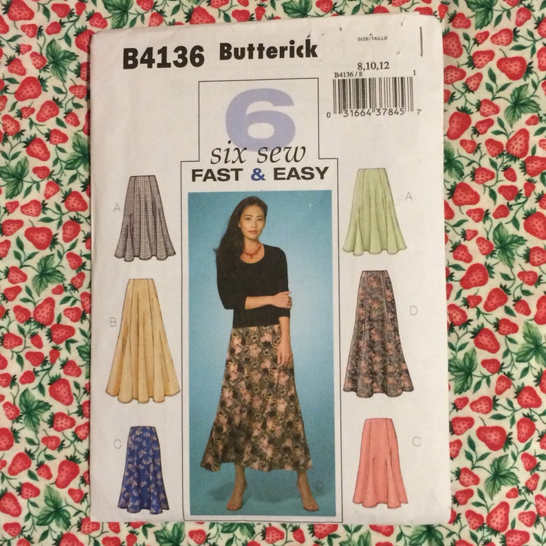Easy Princess Seams Skirt Pattern, Side Zipper, Butterick 4136, CUT - Etsy
