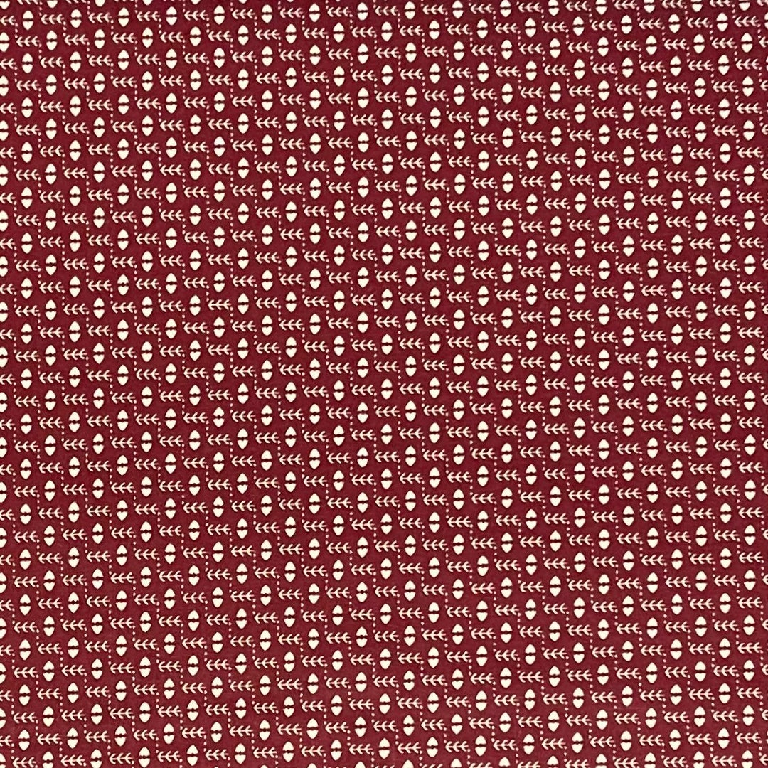 Burgundy Cotton Calico Fabric, Geometric, 1800s Reprint - Etsy
