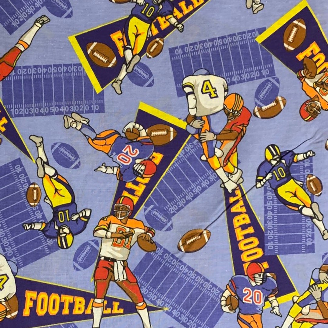 100% Cotton Football Fabric, Sports, School, Teacher - Etsy