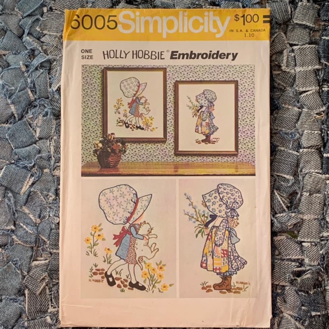 Vintage Holly Hobbie Embroidery Pattern, Sunbonnet Sue, Simplicity 6005 ...