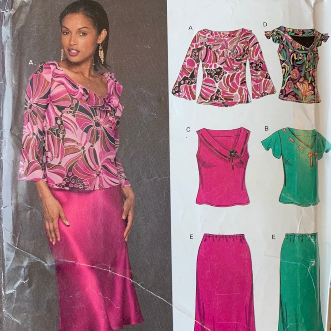 Misses Pull-on Skirt and Top Pattern, New Look 6438, UNCUT - Etsy