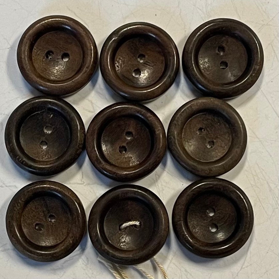 Vintage Rosewood Wooden Buttons, Size 40 - Etsy