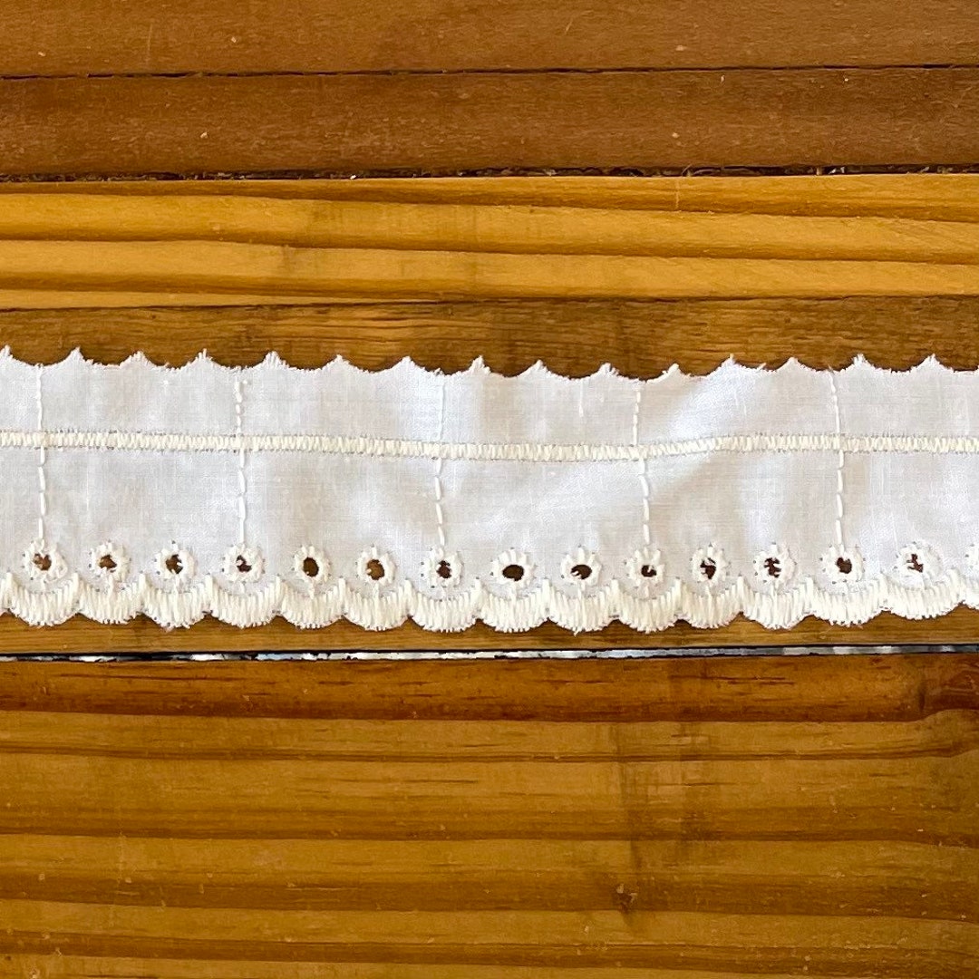 White/beige Eyelet Cotton Trim - Etsy