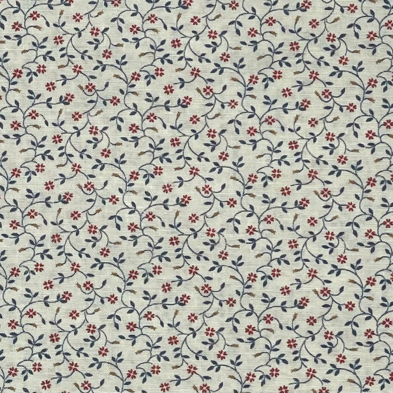Vintage Beige Floral Calico Cotton Fabric - Etsy