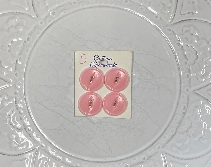 Four Vintage Pink Buttons by Schwanda - Etsy