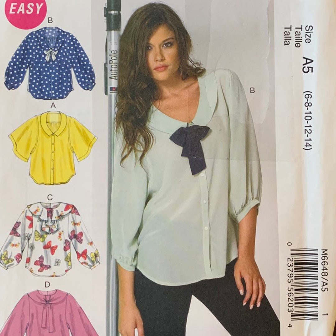 Easy Loose Fitting Blouse Pattern, Mccalls 6648, UNCUT - Etsy