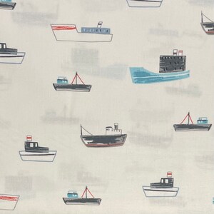100% Cotton Boat Theme Fabric by the Yard, Summer Vacation, Seashore ...