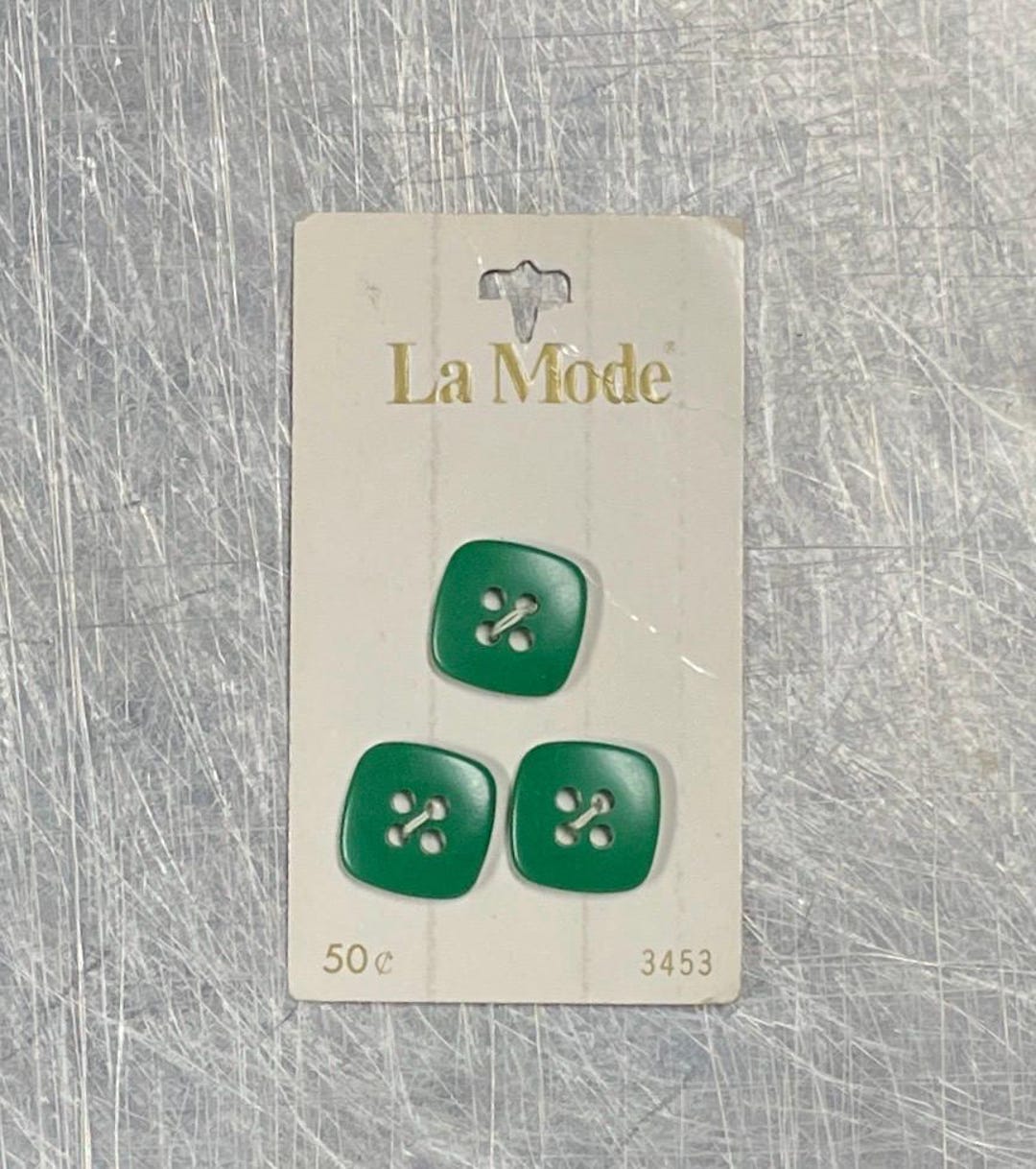 Vintage Green Square Buttons on Original Card, La Mode, Japan - Etsy