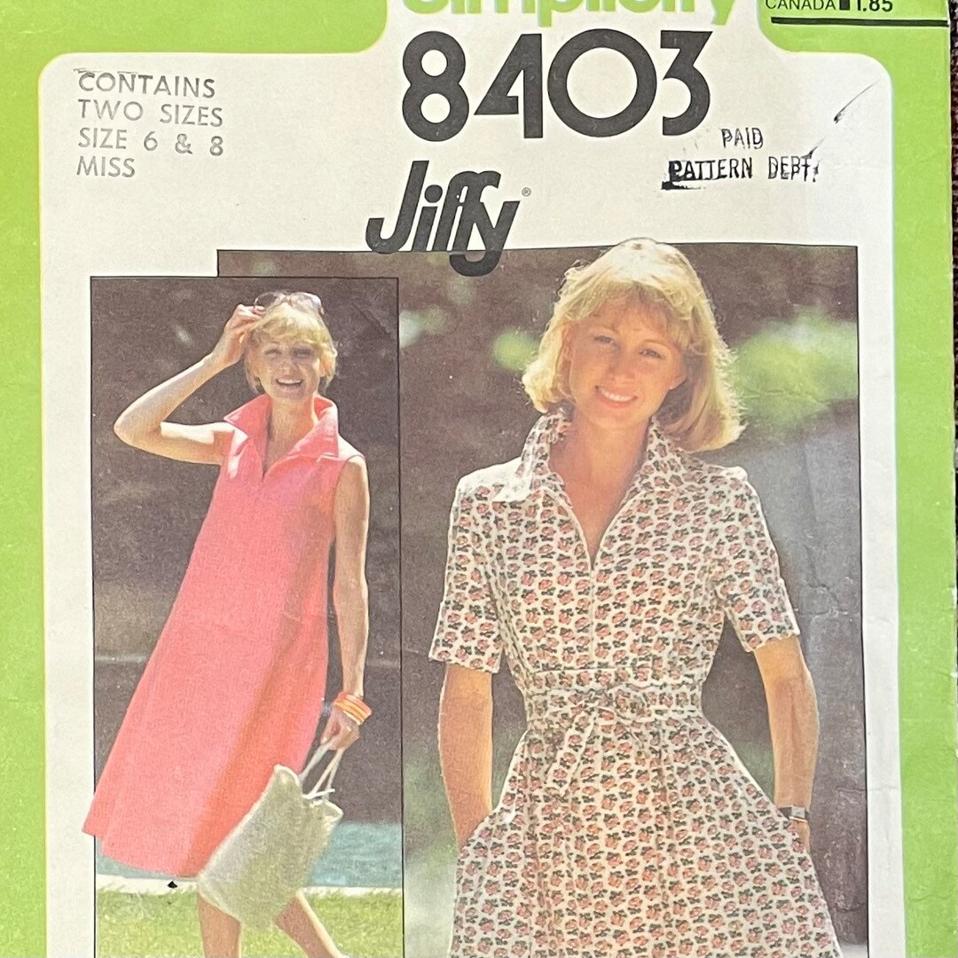 Vintage Top Stitch Dress Pattern, Simplicity 8403, UNCUT - Etsy