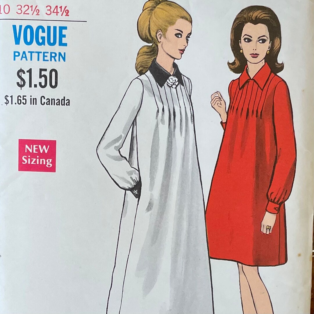 Vintage Small Maternity Dress Pattern, One Piece, A Line, Vogue 7460 ...