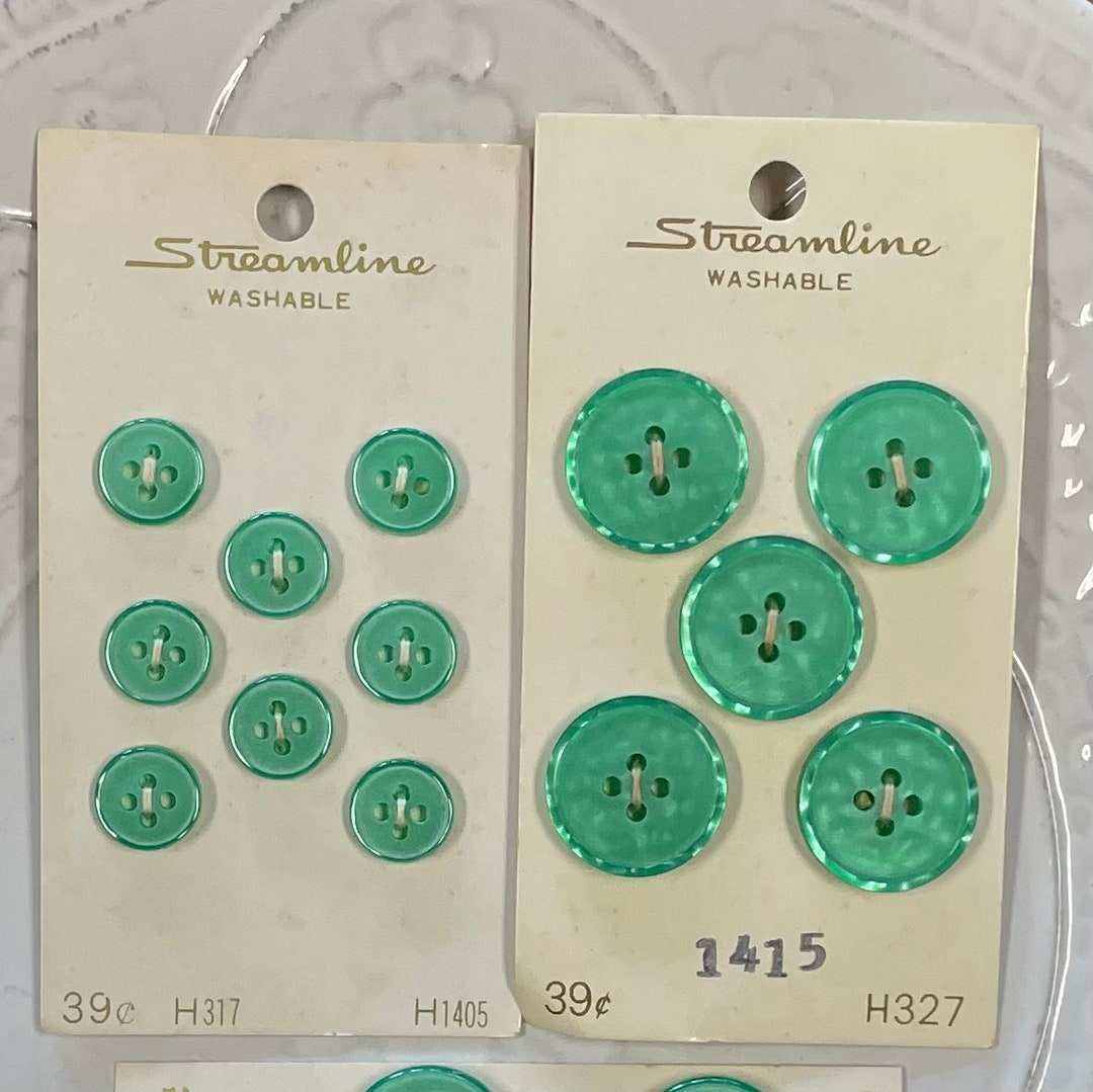 Vintage Green Buttons, Streamline - Etsy
