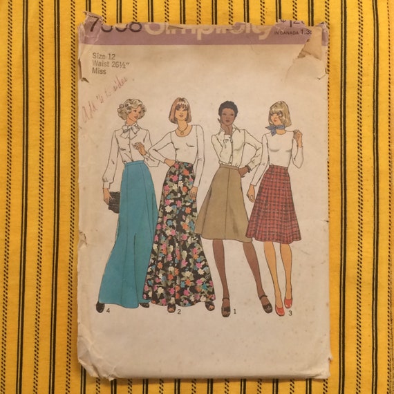 Vintage Gored Skirt Pattern Simplicity 7308 UNCUT | Etsy