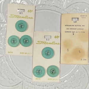Vintage Green Buttons on Original Card, Streamline, Made in USA - Etsy