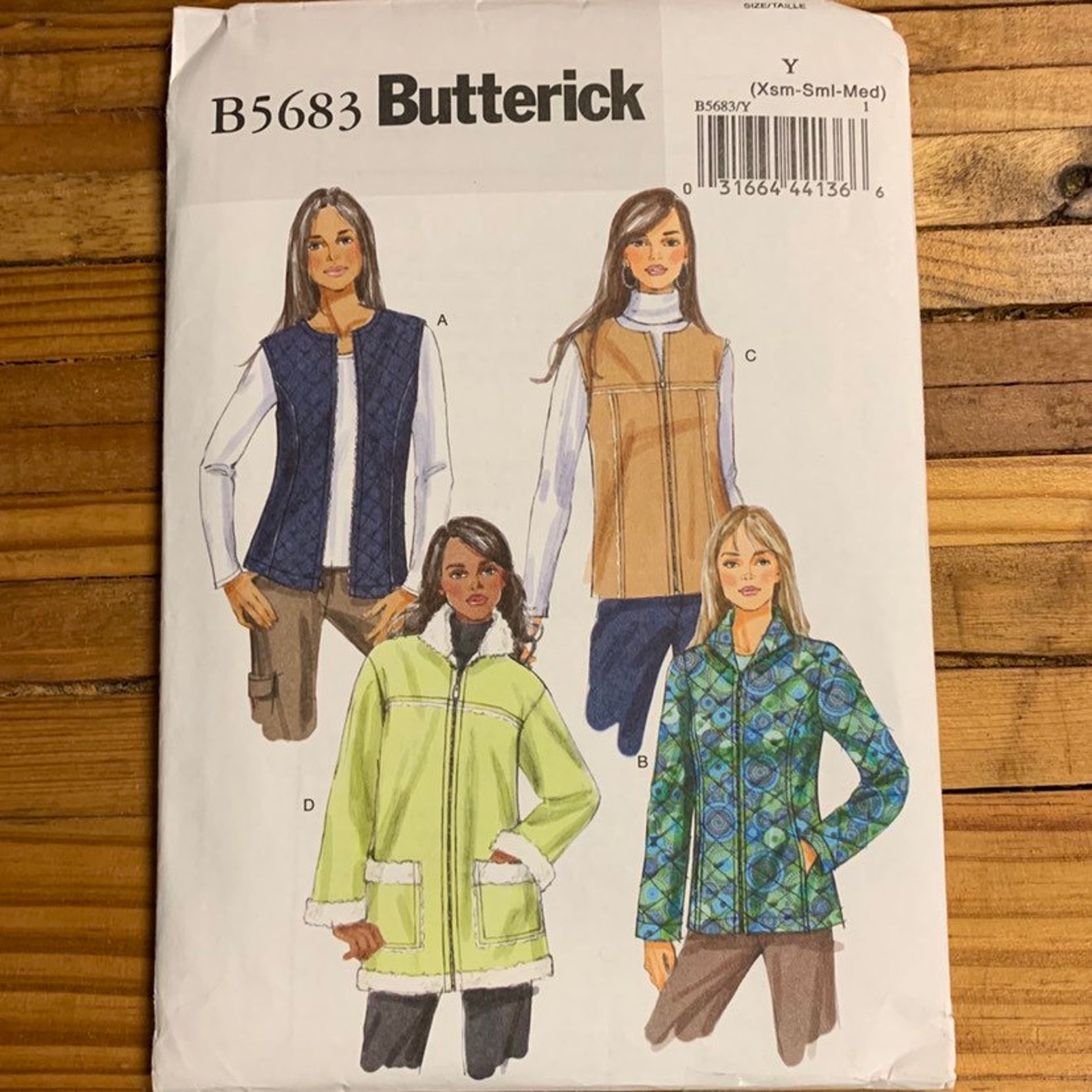 Loose Fitted Vest and Jacket Pattern Butterick 5683 UNCUT | Etsy