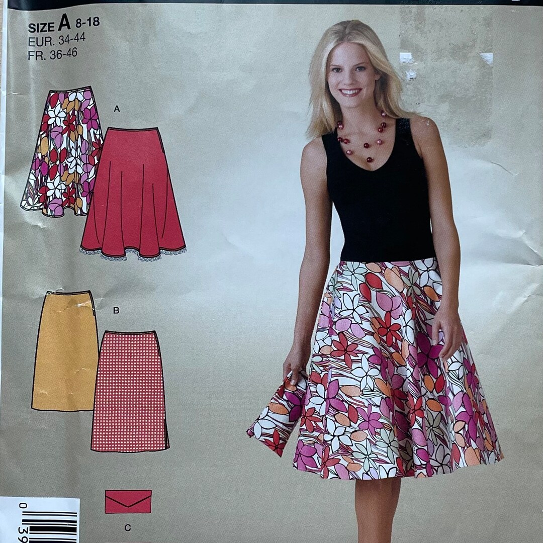 Easy Flared Skirt Pattern, Simplicity 2906, UNCUT - Etsy