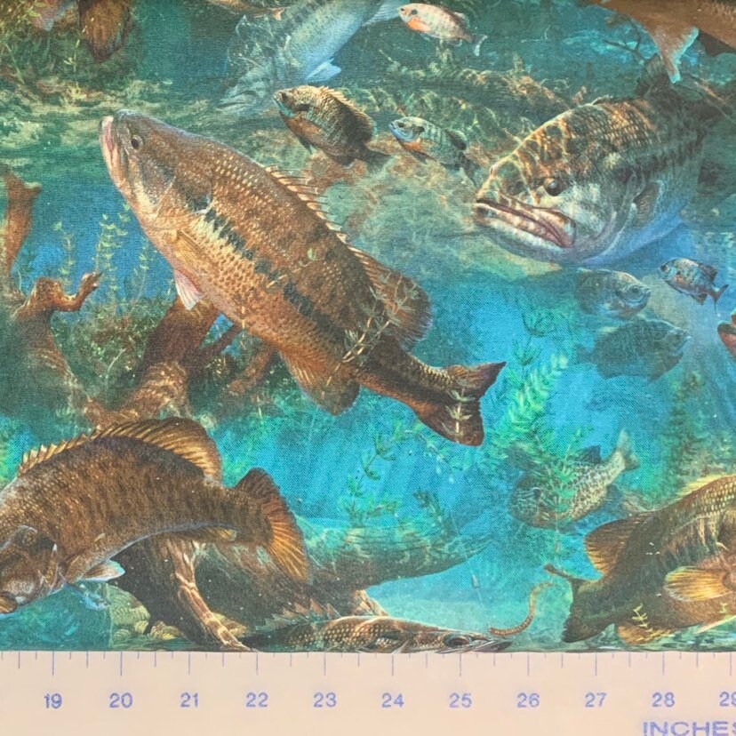 100% Cotton Fish Fabric Digital Print - Etsy