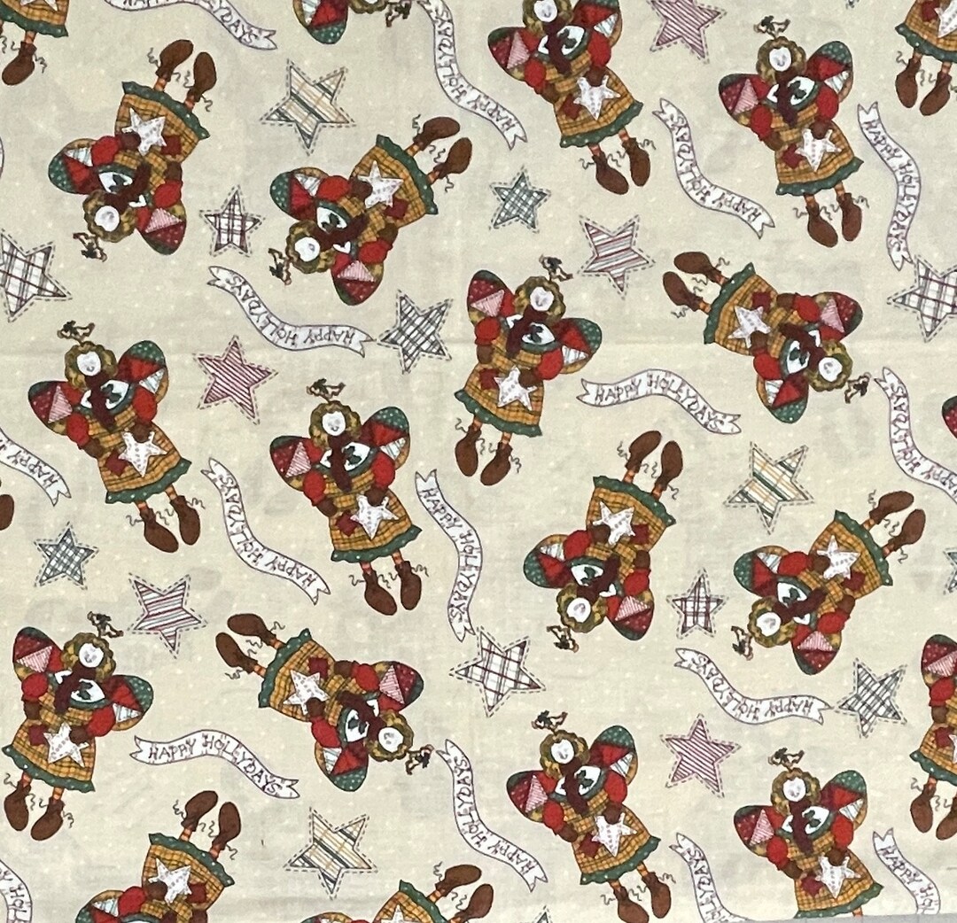 Christmas Angel Cotton Fabric - Etsy