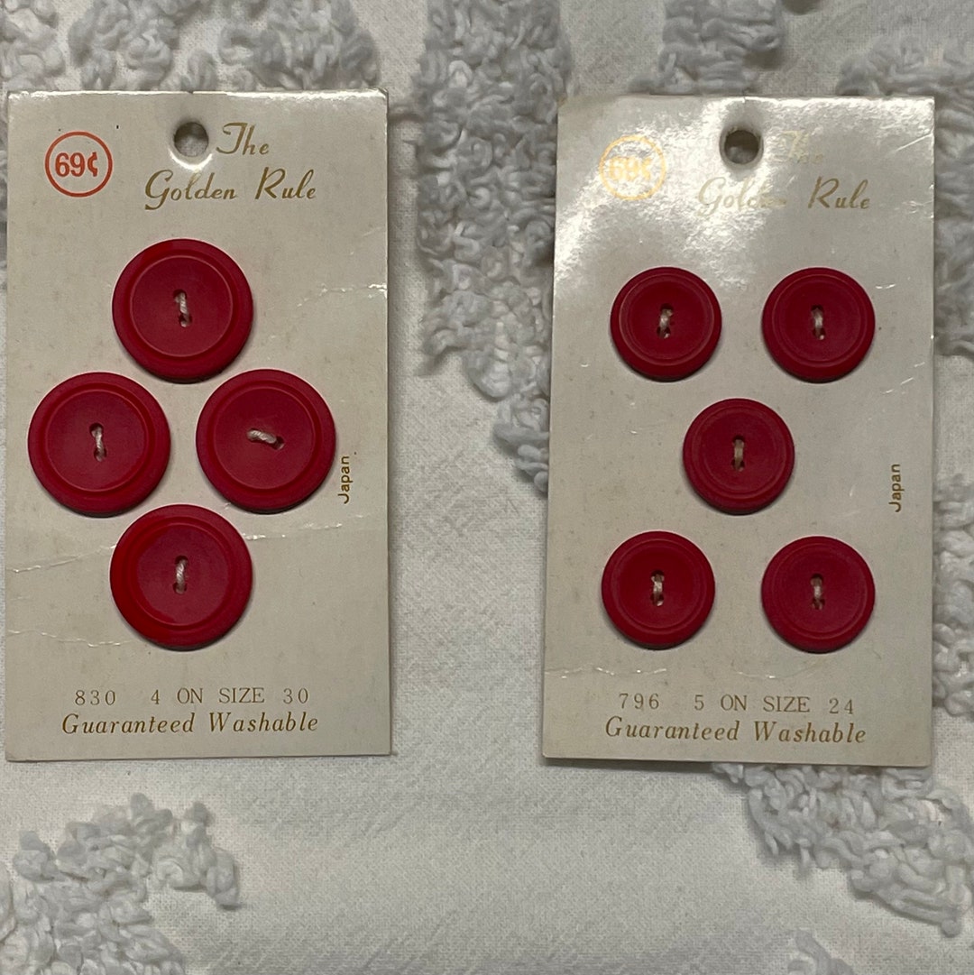 Vintage Red Bakelite Buttons on Original Card, National Button Company ...