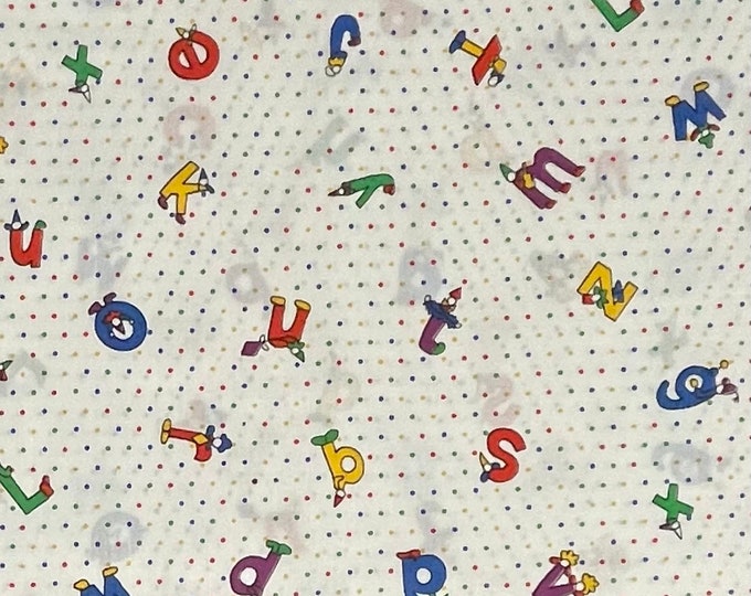 Vintage Rainbow Nursery ABC Cotton Fabric, Alphabet - Etsy