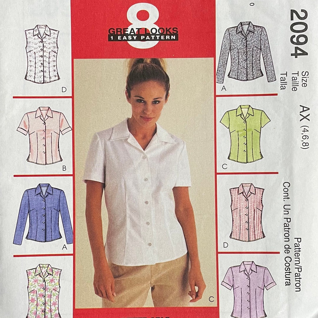 Easy Button Front Top Pattern, Mccalls 2094, UNCUT - Etsy