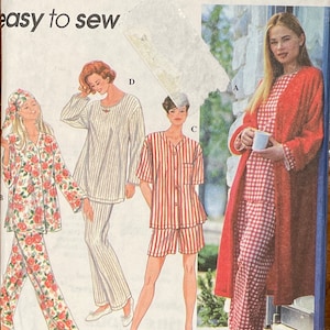 Easy Vintage Misses Robe and Pajama Pattern, Simplicity 9250, UNCUT - Etsy