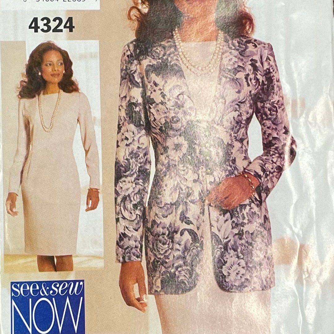 See and Sew 4324, Easy Dress and Jacket Pattern, Uncut (size 12-16) - Etsy
