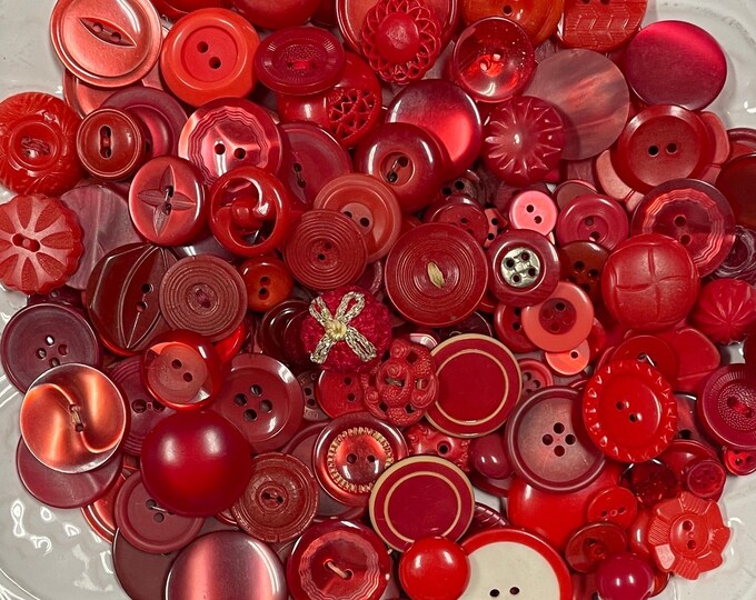 200 Vintage Red Buttons Lot - Etsy