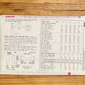 Vintage Sheath and Jacket Pattern, Little Black Dress, Simplicity 5959 ...