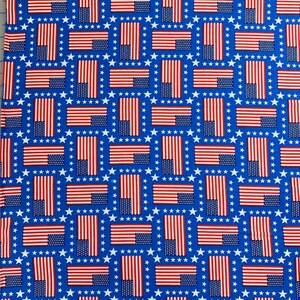 100% Cotton Patriotic Fabric by the Yard, Red White and Blue, Made in ...