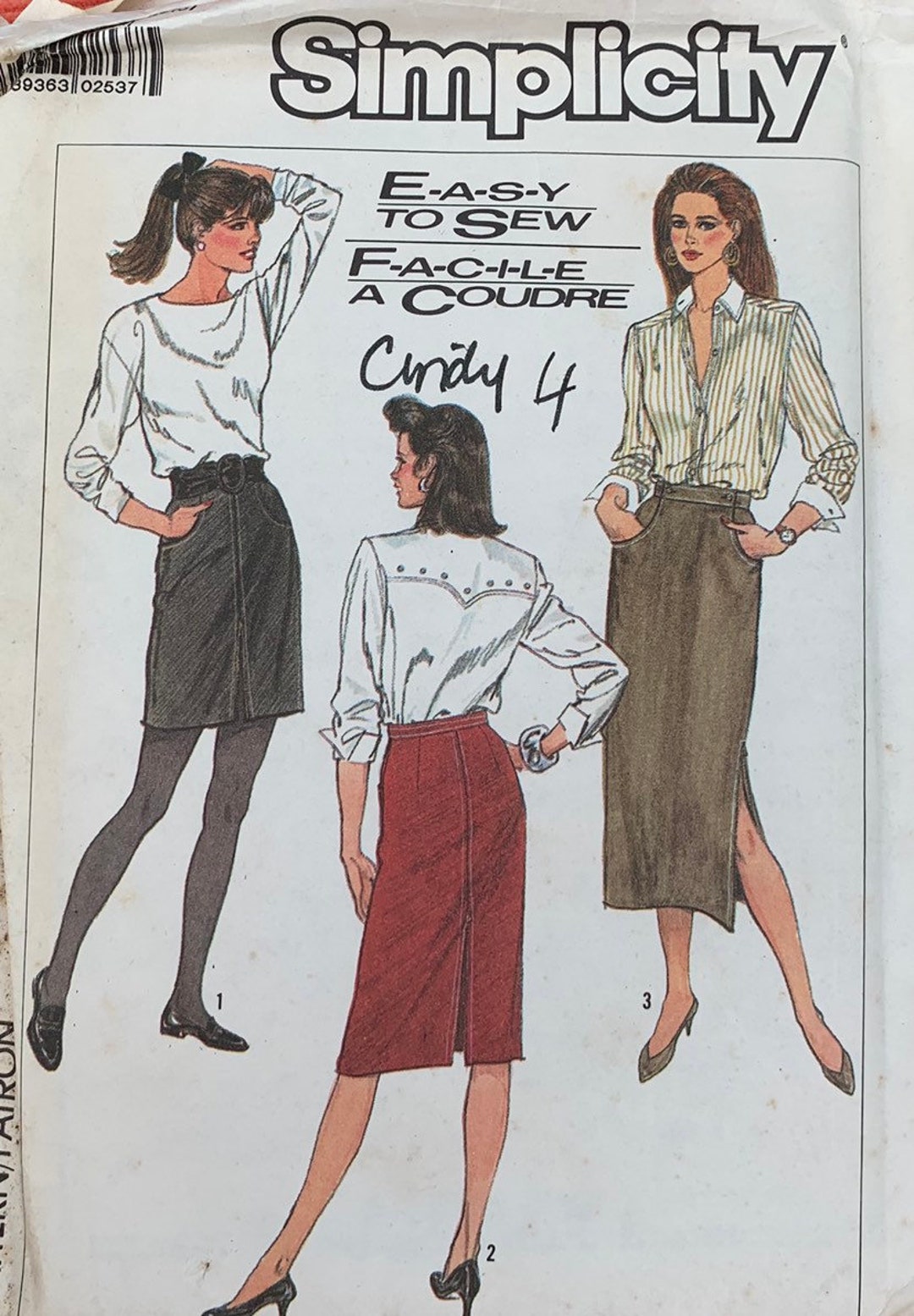 Easy Slim Fitting Skirt Pattern, Back Kick, Simplicity 8243, UNCUT - Etsy