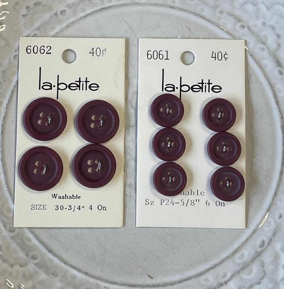 Vintage Maroon Buttons on Original Card, La Petite - Etsy