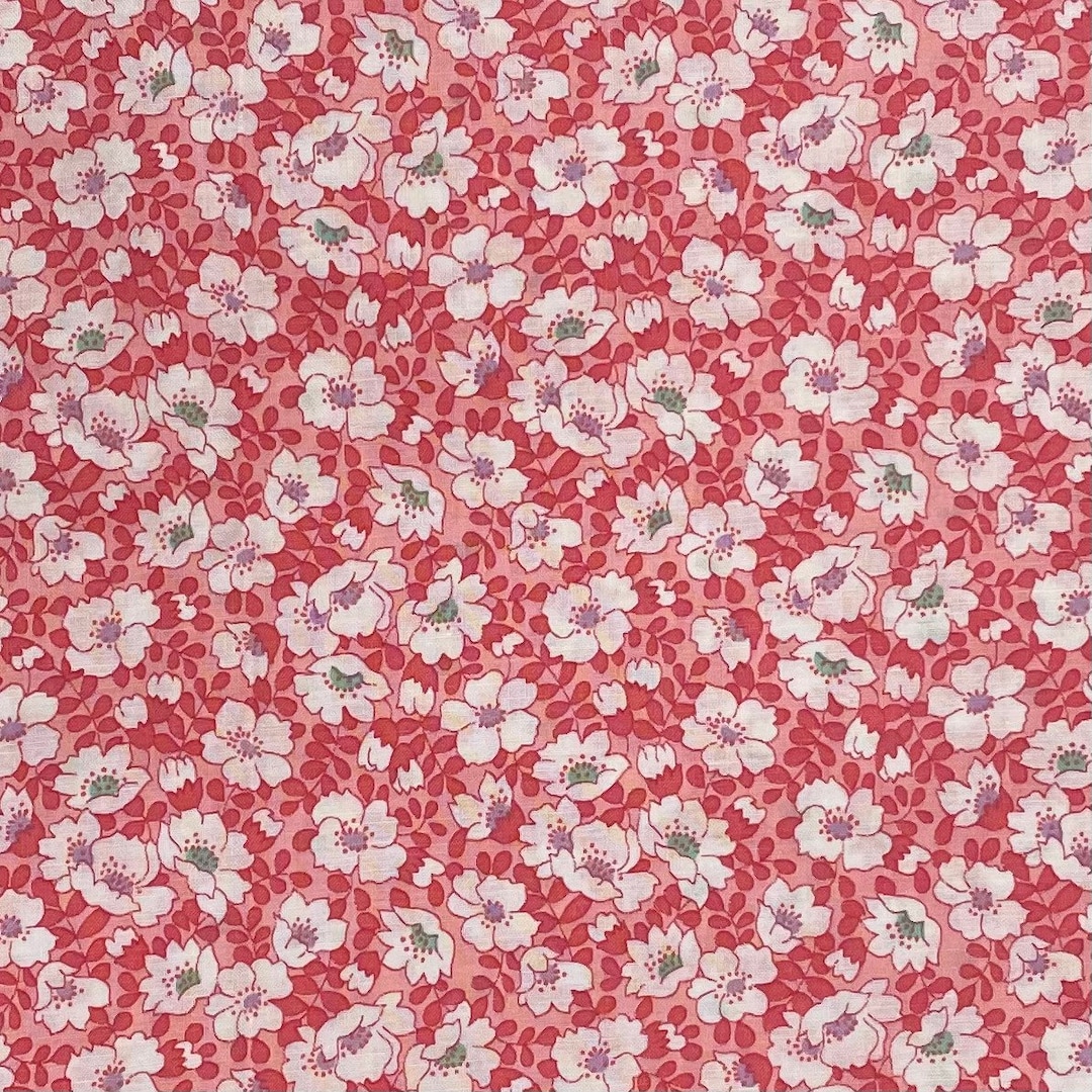 Pink Floral Cotton Fabric, Calico, Flower Power - Etsy