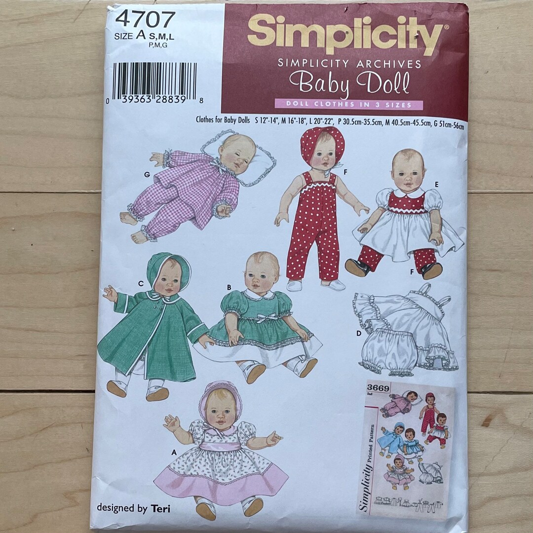 Doll Clothes Pattern, Simplicity 4707, UNCUT - Etsy