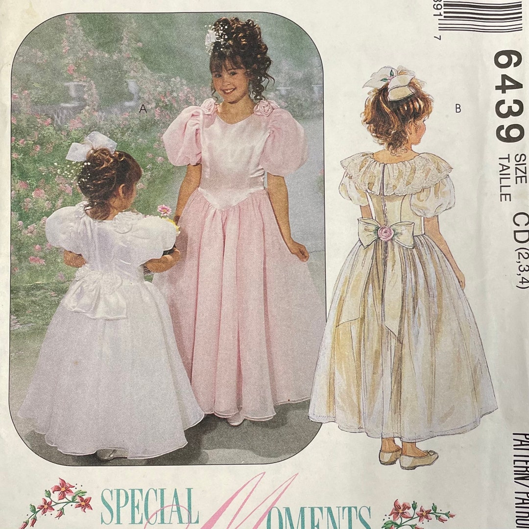 Vintage Girls Dress Pattern, Mccalls 6439, Special Moments, UNCUT - Etsy