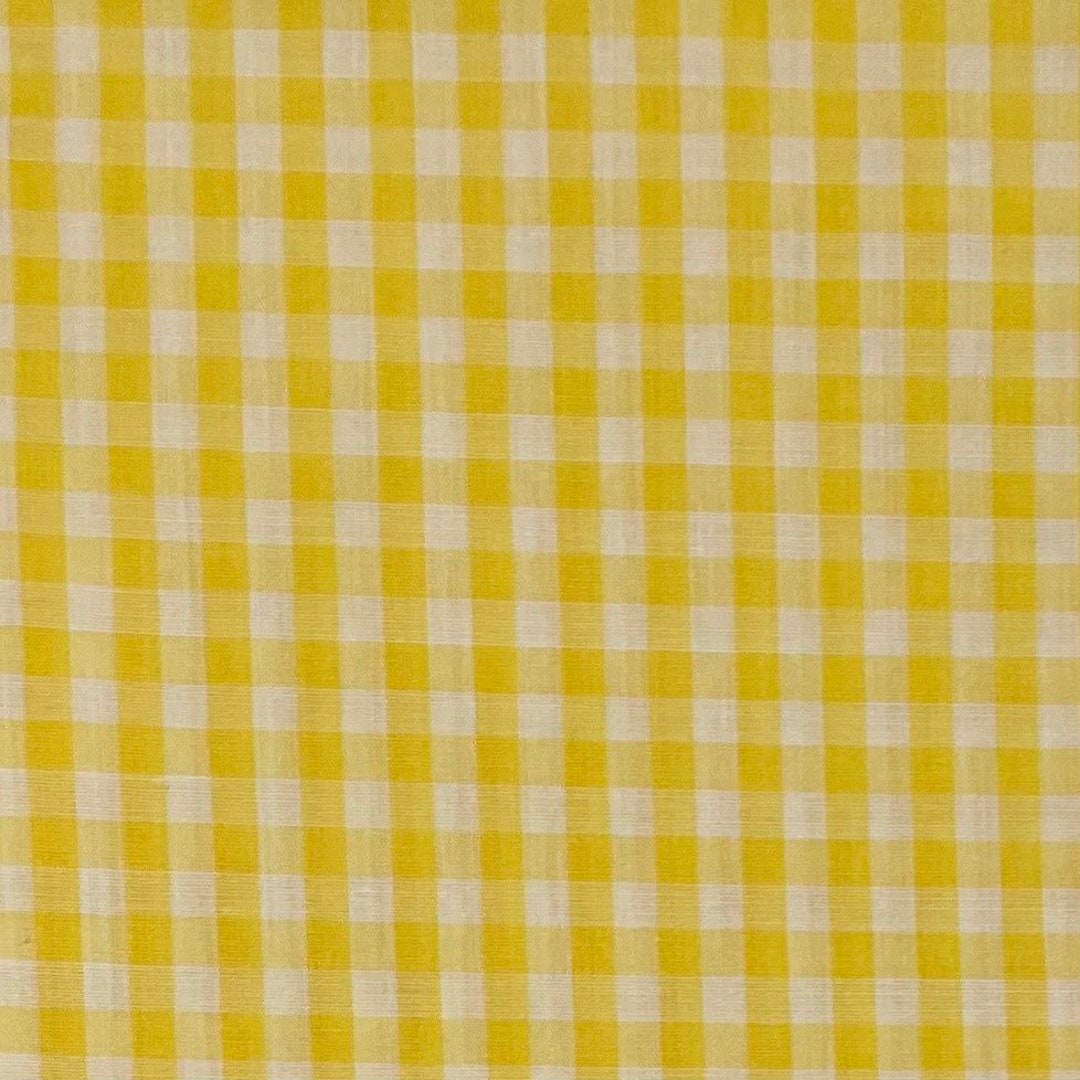 Vintage Yellow Gingham Fabric - Etsy