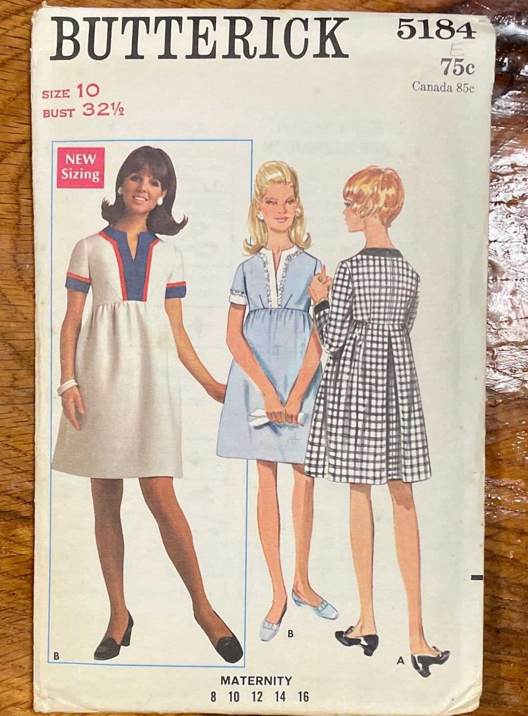 Vintage Small Maternity One Piece Dress Pattern, Butterick 5184, CUT - Etsy