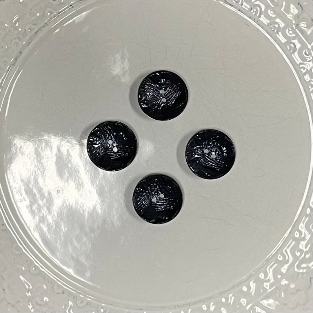 Vintage Navy Blue Foil Like Buttons - Etsy