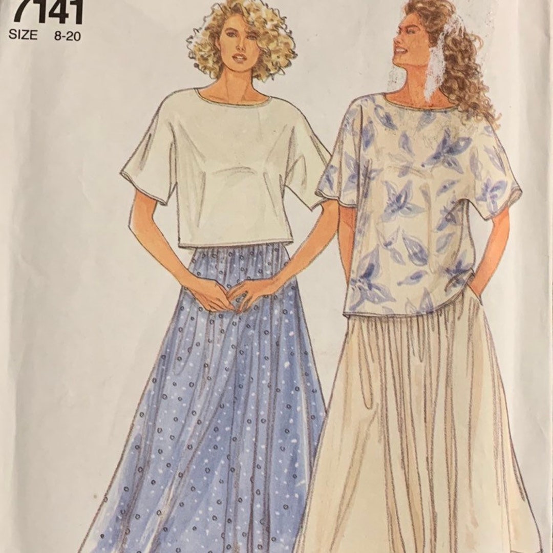 Easy Pull on Flared Skirt Pattern, Simplicity 7141, Partially Cut - Etsy