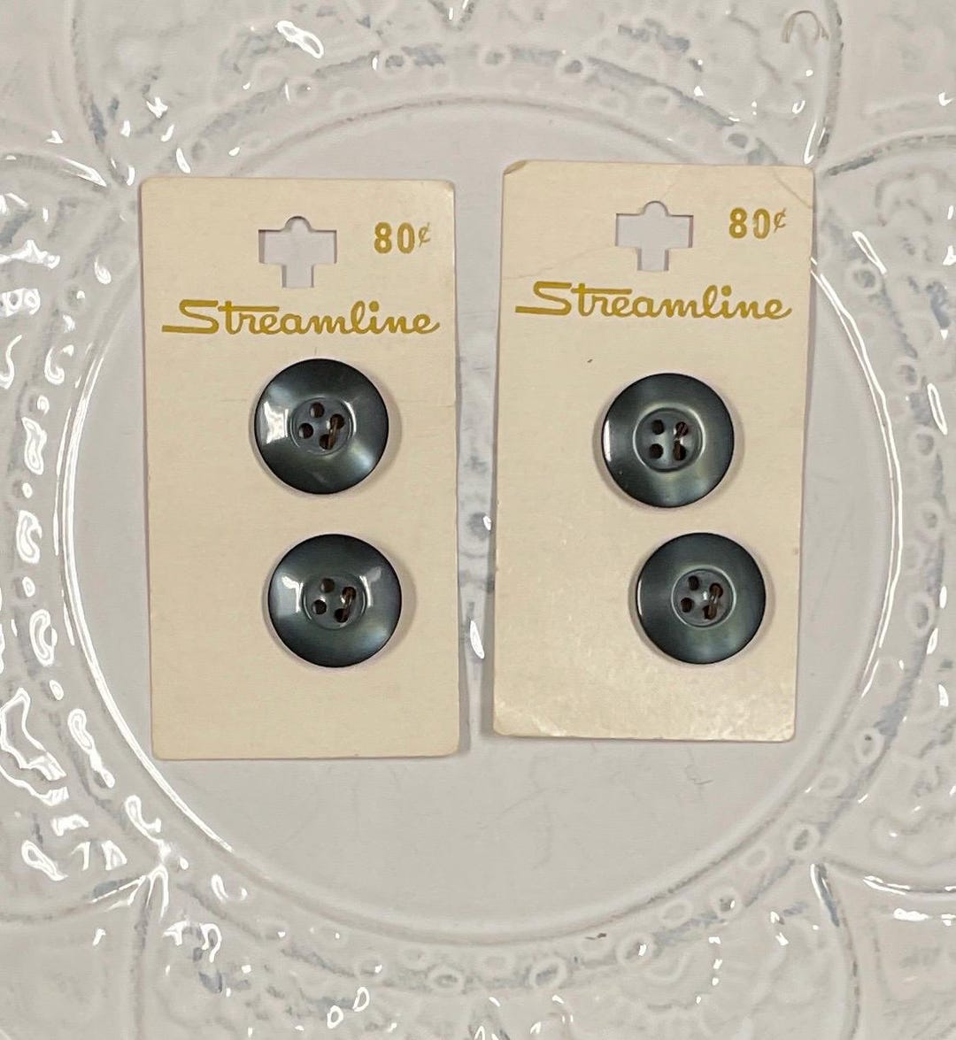 Vintage Green Buttons, Streamline - Etsy