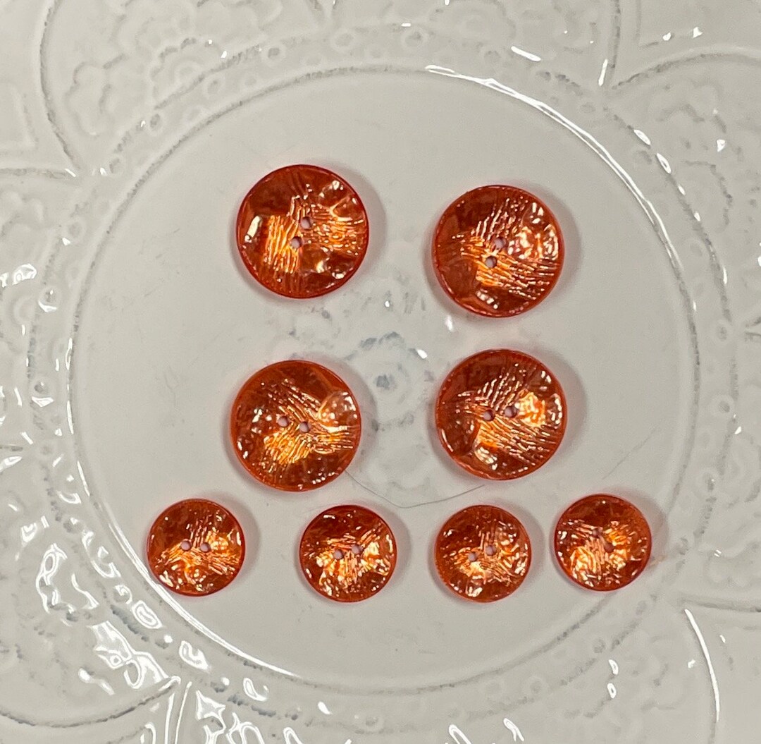 Vintage Orange Foil Like Buttons - Etsy