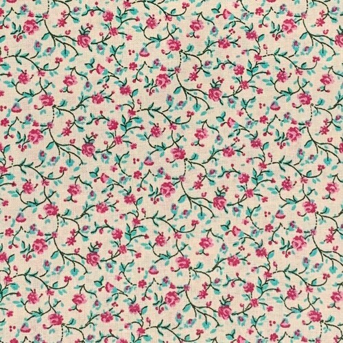 100% Cotton Pink Rose Fabric Small Print Calico Floral - Etsy