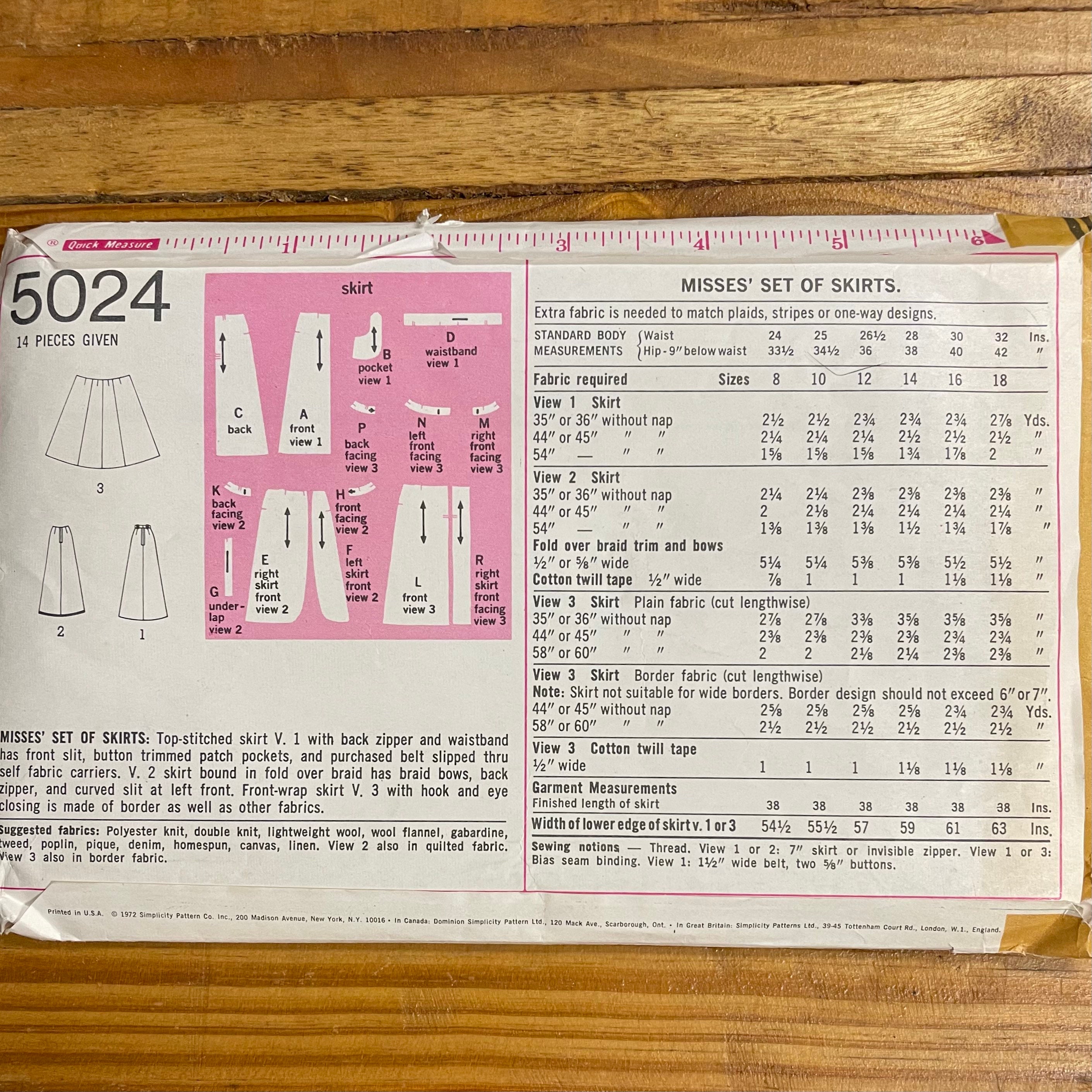 Vintage Long Skirt Pattern Wrap Skirt Simplicity 5024 UNCUT - Etsy