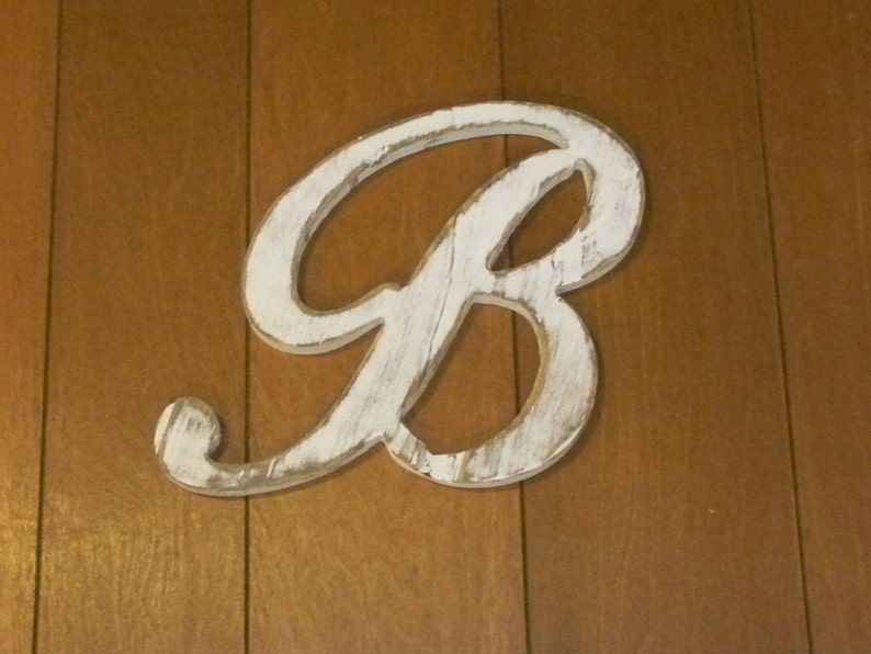 Shabby Wood Letter B Script Distressed 12 Inch Rustic Wall - Etsy