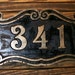 Wooden Address Sign Antique Brass Finished Double Scroll - Etsy