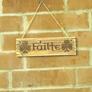 Carved Failte Sign Free Shipping! Gaelic Celtic Distressed Wood Welcome ...