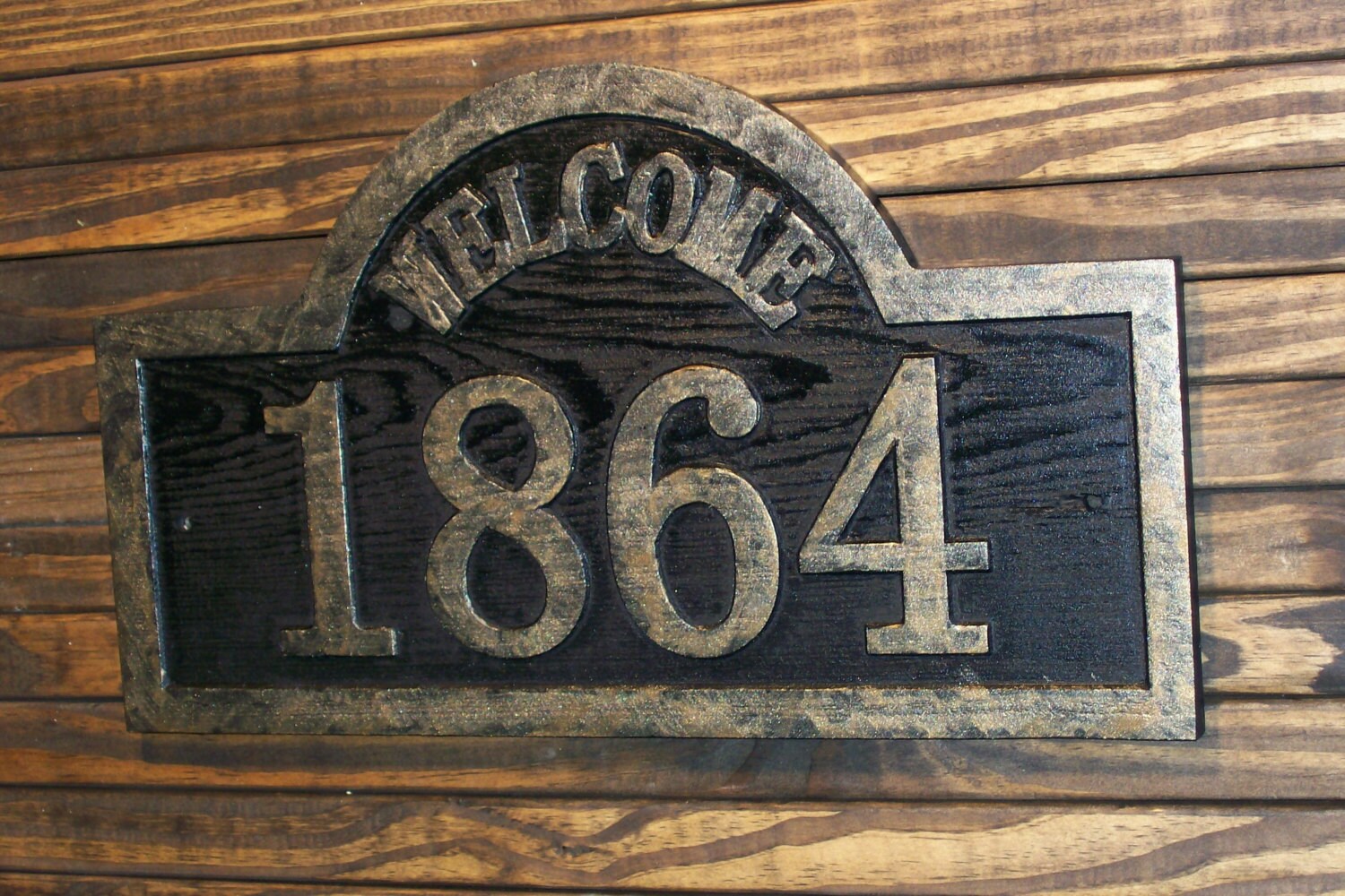 Custom Address Sign Welcome Antique Brass Finished Wood - Etsy