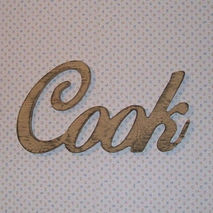 Cook Sign Distressed Wood Kitchen Decor Wall Hanging Sign - Etsy