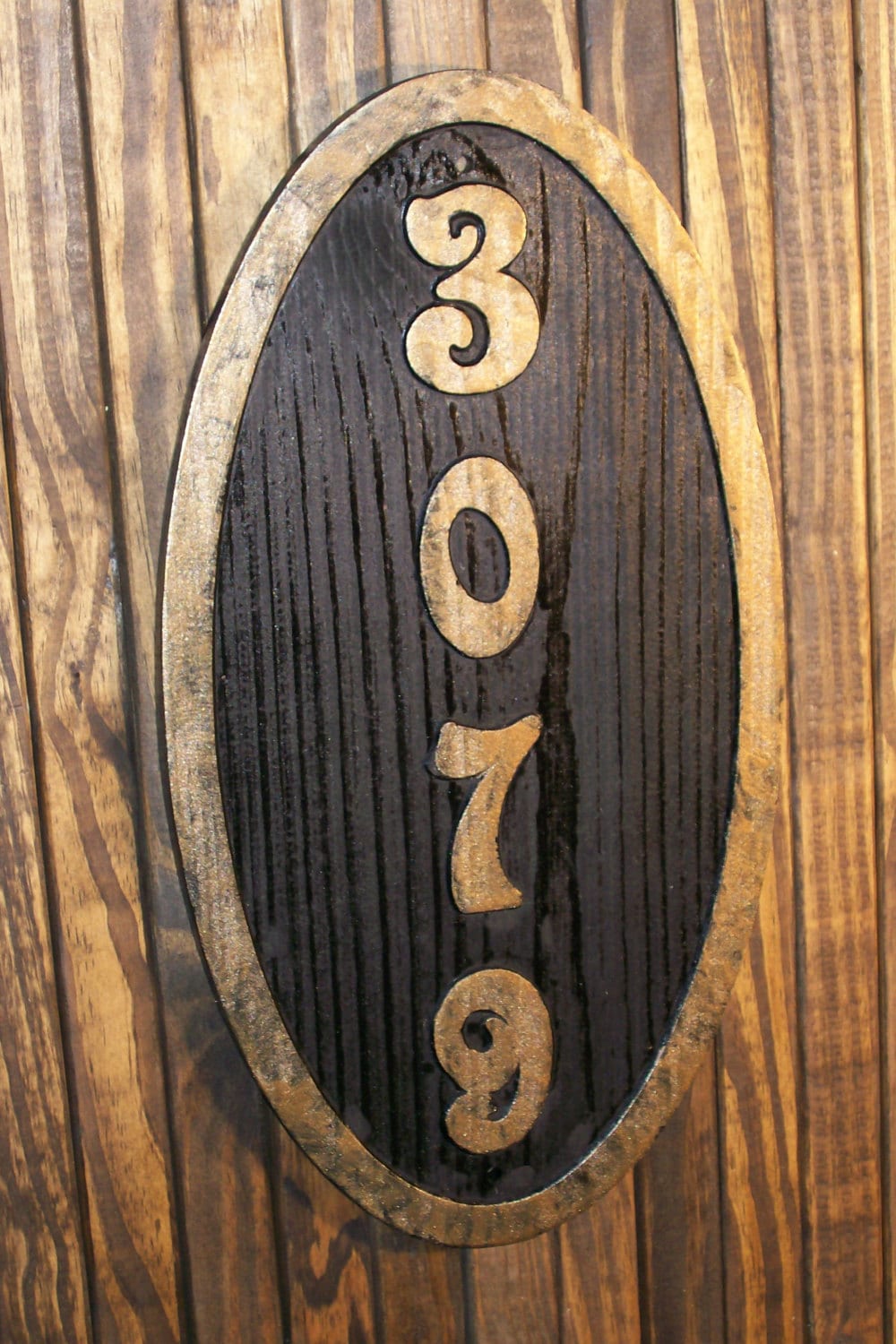 Address Sign Oval Antique Brass Finished Large Custom Carved Wood ...